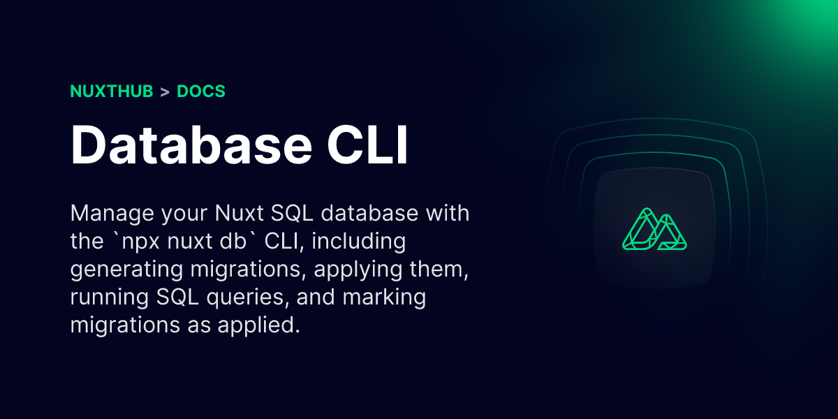 Database CLI · NuxtHub
