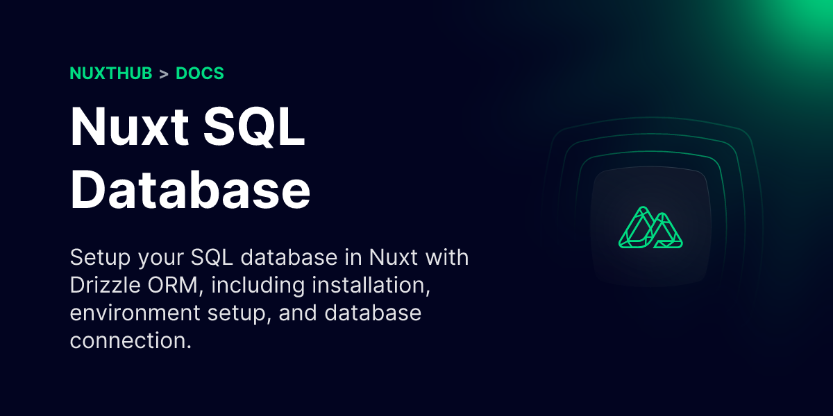 Nuxt SQL Database · NuxtHub