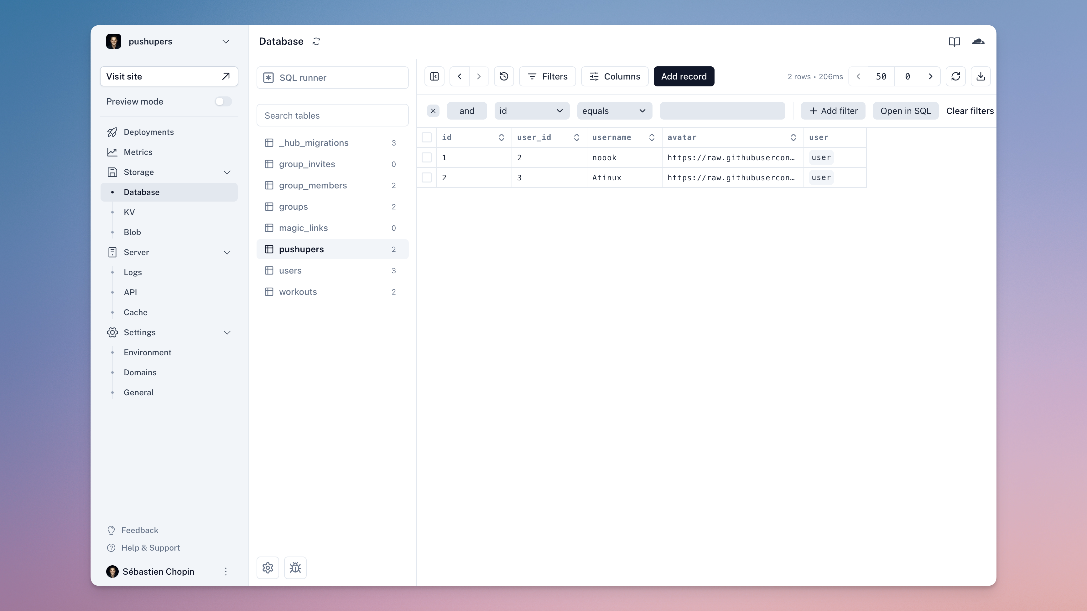SQL Database · NuxtHub SQL Database · NuxtHub